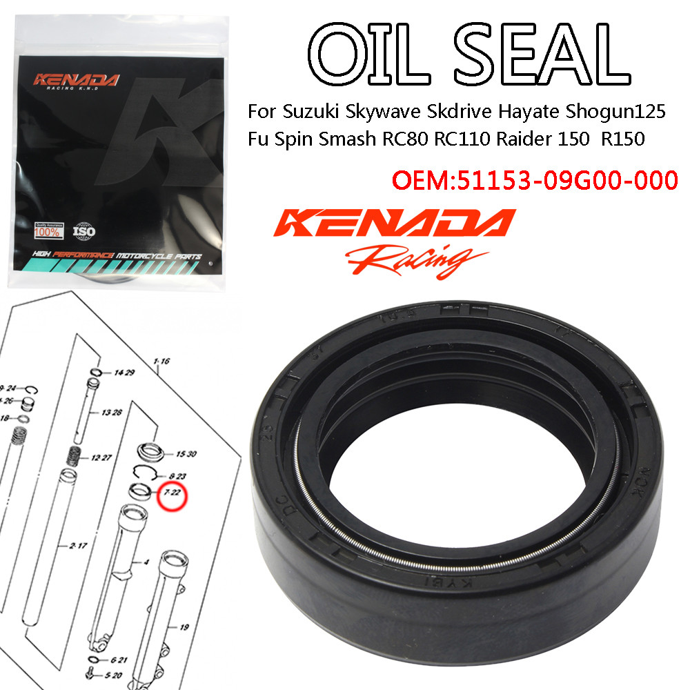 Kenada Racing Oil Seal Front Shock For Suzuki Skywave Skdrive Hayate Shogun125 Satria Fu Spin ...