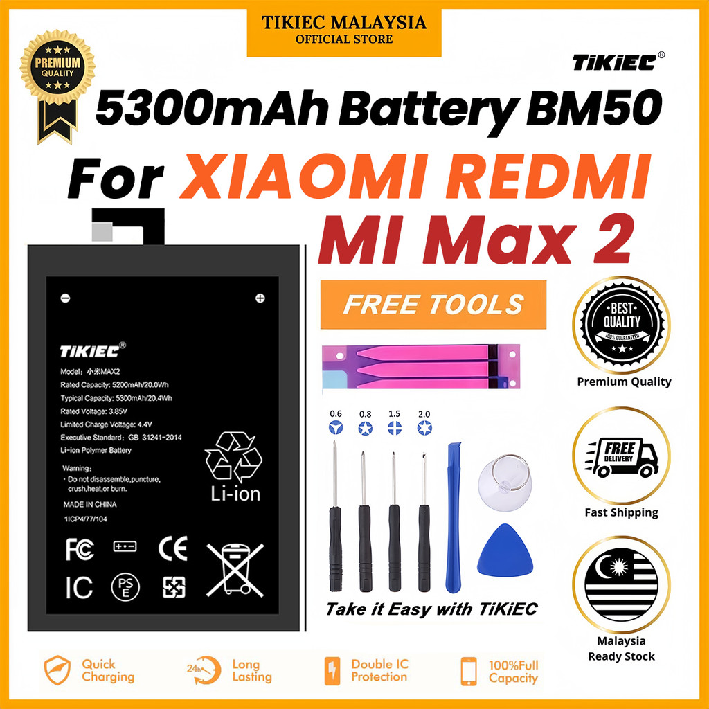 TiKiEC Ori Brand High Capacity Phone Battery BM50 Compatible with XIAOMI REDMI MI MAX 2 | Shopee ...