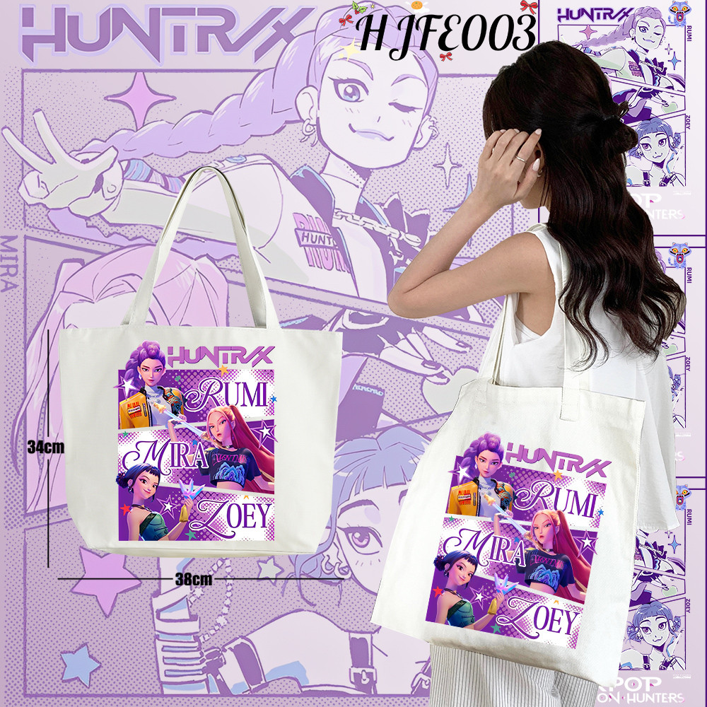 Ready Stock Kpop Demon Hunters Tote Bag Rumi Zoey Mira Huntrix Canvas ...