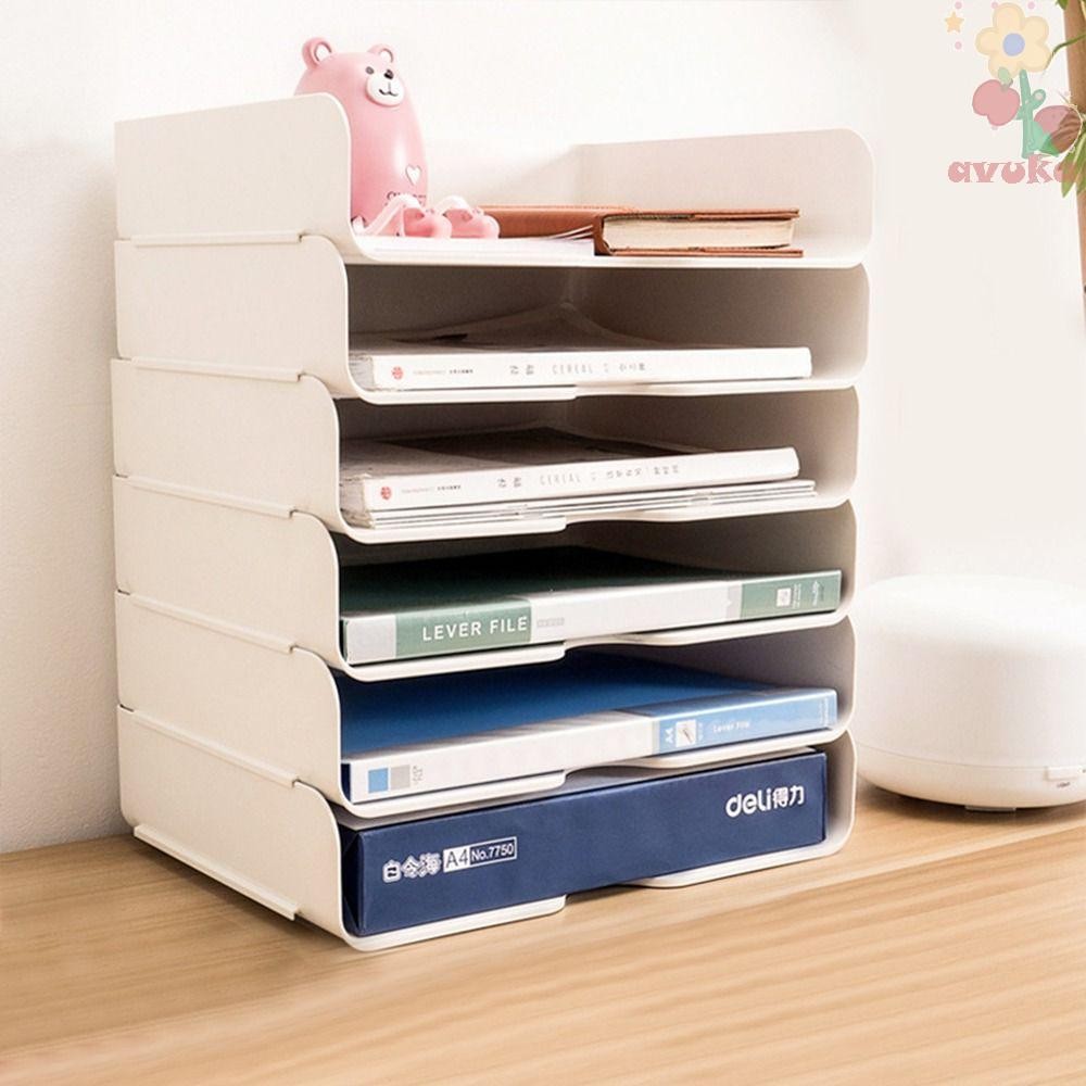 AVUKA 1 Pcs Stackable File Rack, Papers Rack Book Shelf A4 File Storage ...
