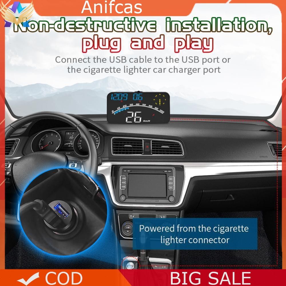 5.5in Digital Speedometer Speeding Alarm KMH/MPH for All Vehicles (Blue ...