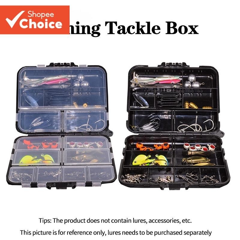 Memancing Portable Fishing Tackle Box Plastic Fishing Lure Hook Rig ...