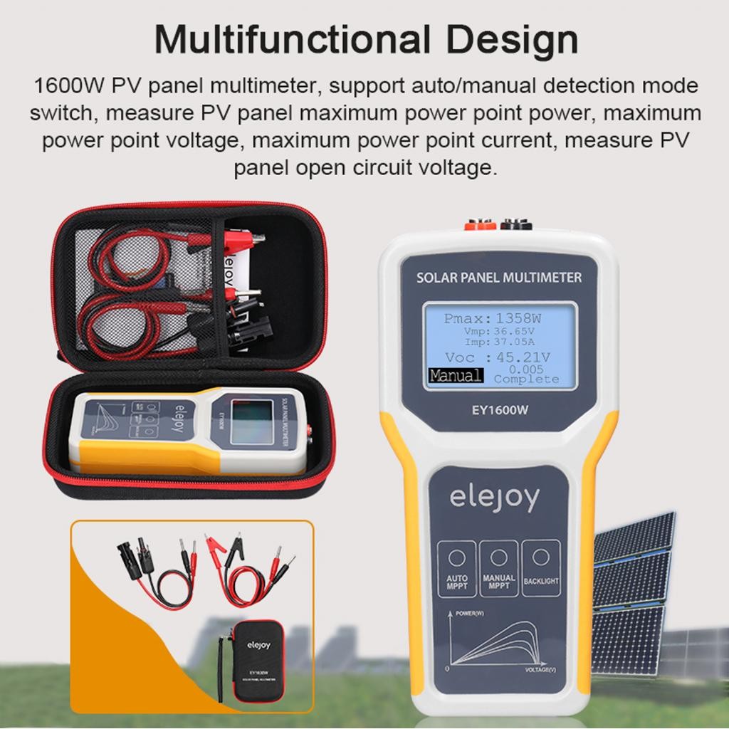 1600W Photovoltaic Panel Multimeter Solar MPPT Tester Open Circuit ...
