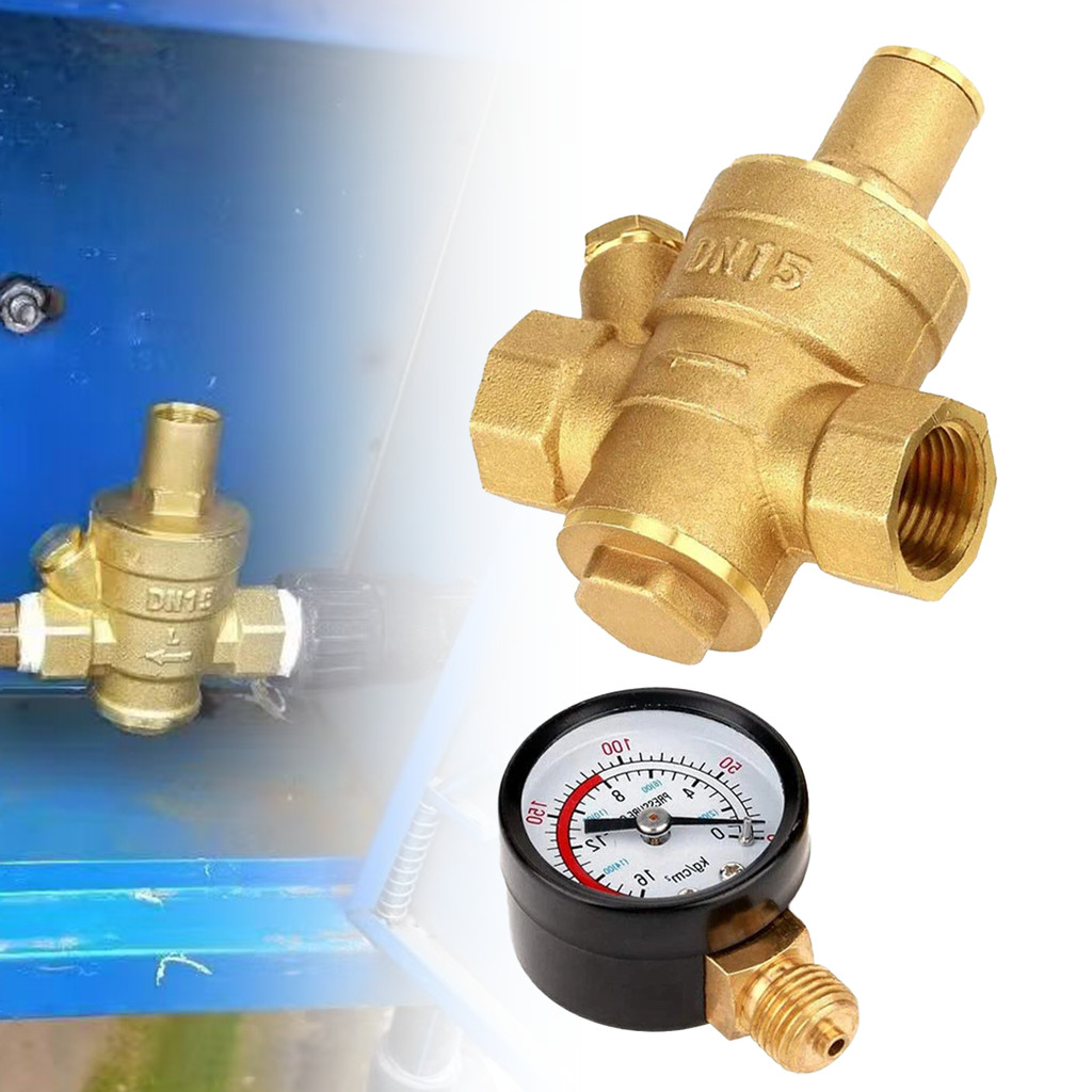 DN15 1/2" Brass Water Pressure Reducing Regulator Valve Adjustable ...