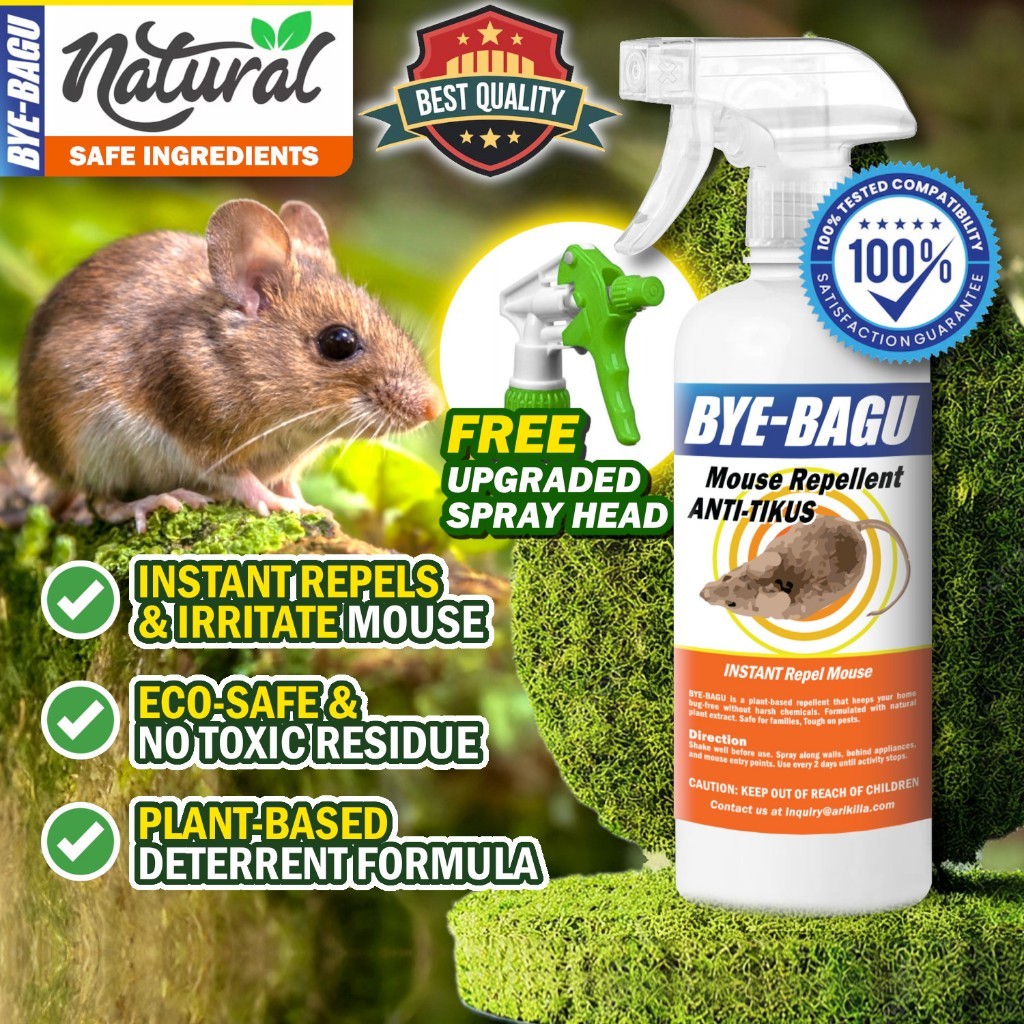 BYE BAGU Mouse Repellent Spray Rodent Repellent Natural Anti Mouse ...