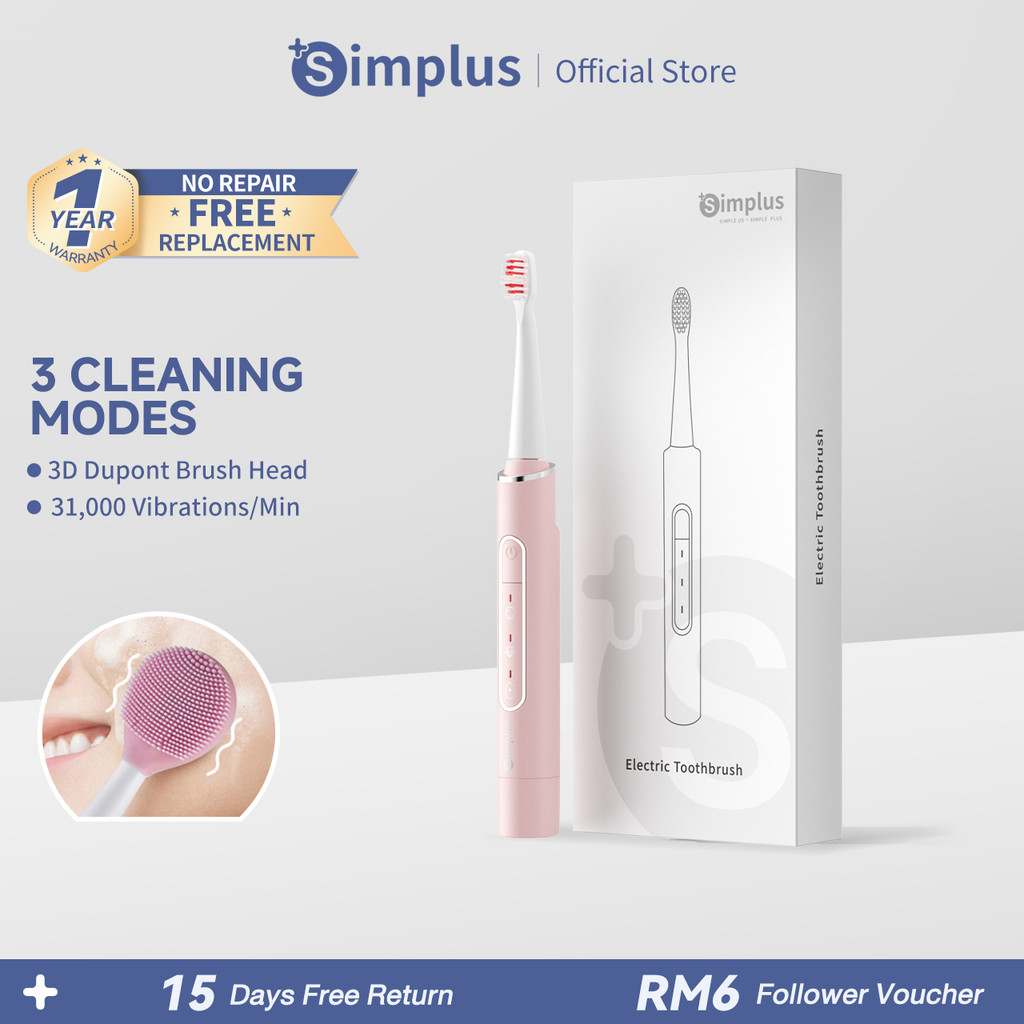 Simplus Electric Toothbrush 2In1 Washing Face&Brushing Teeth Waterproof ...
