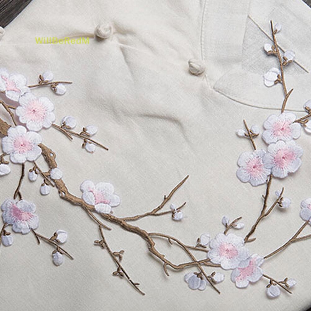 [WillBeRedM] Beautiful Embroidered Plum Blossom Flower Patch Iron/Sew ...