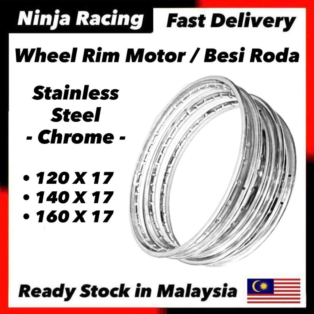 Rim Stainless Steel Gelong Chrome Besi Roda 120 140 160 17 Inch Rim ...
