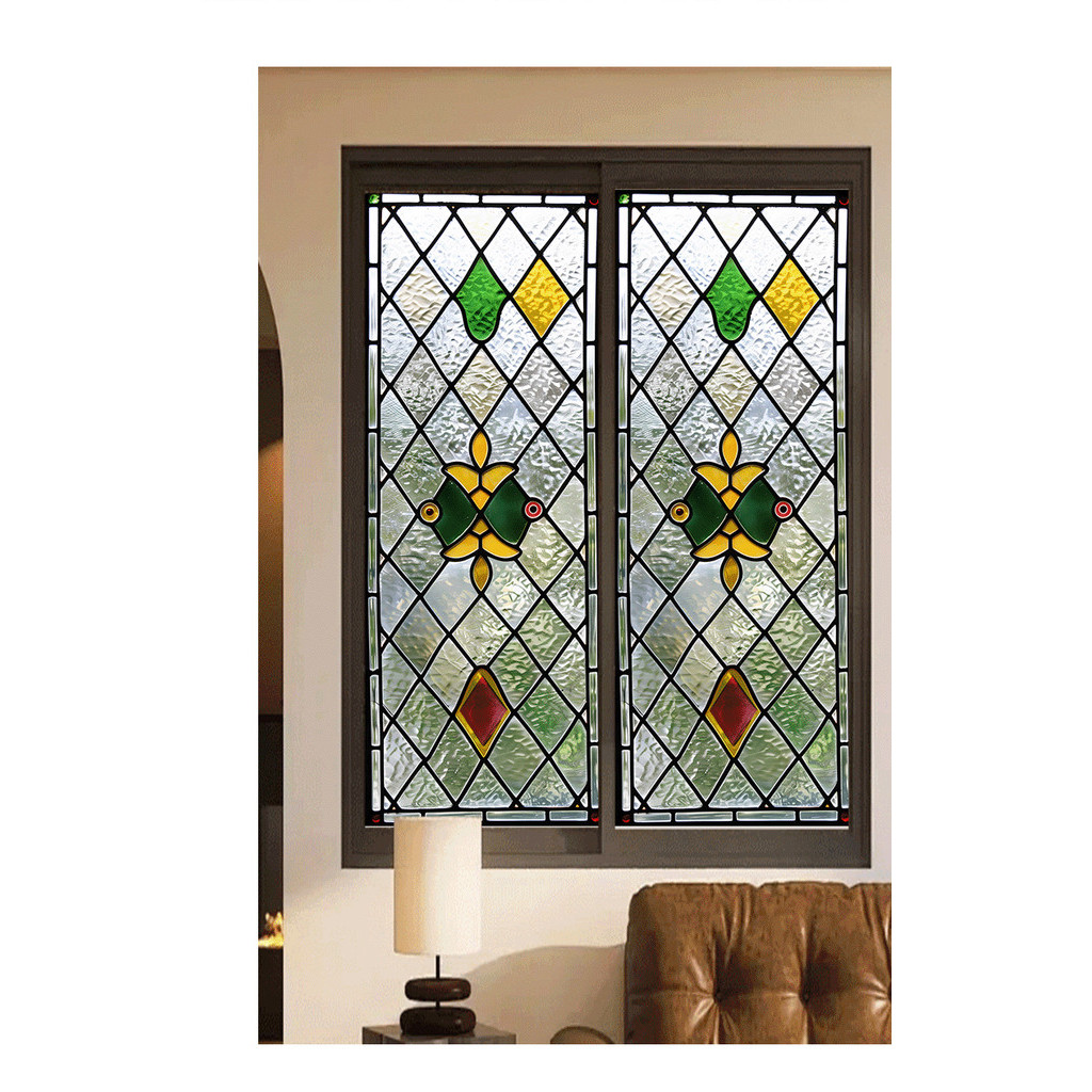Glass Self-Adhesive Decorative Stickers Retro Colorful Colorful Window ...