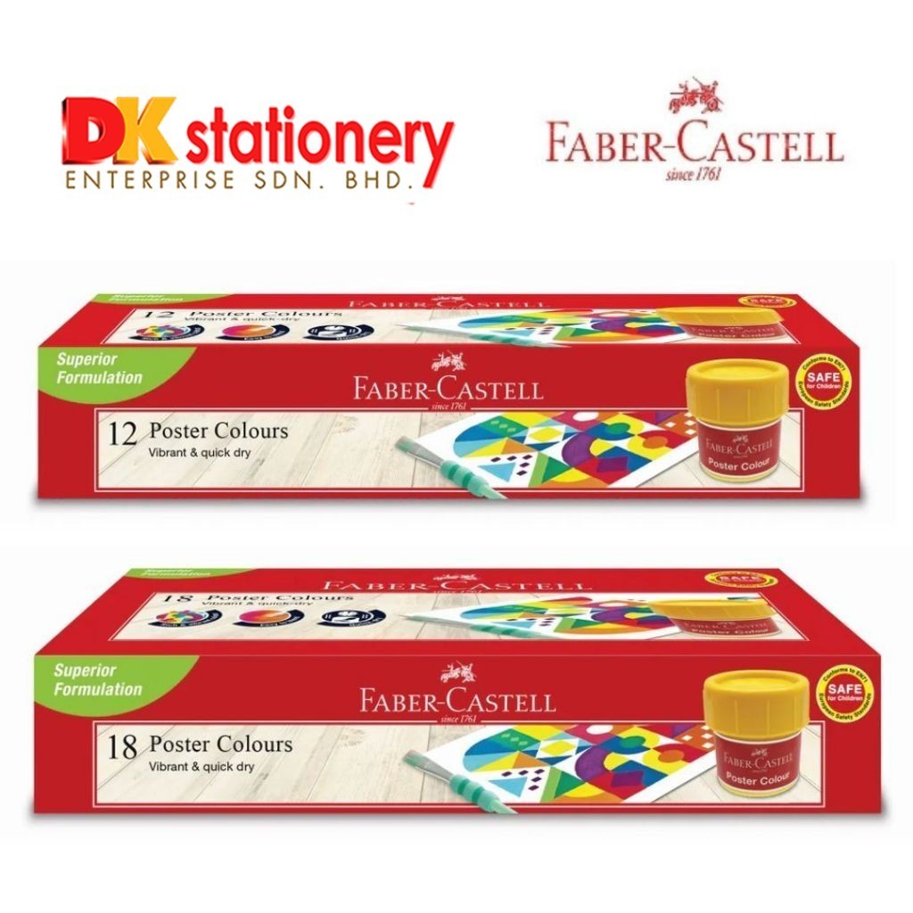 Faber-Castell Poster Color 12 / 18 Color | Shopee Malaysia