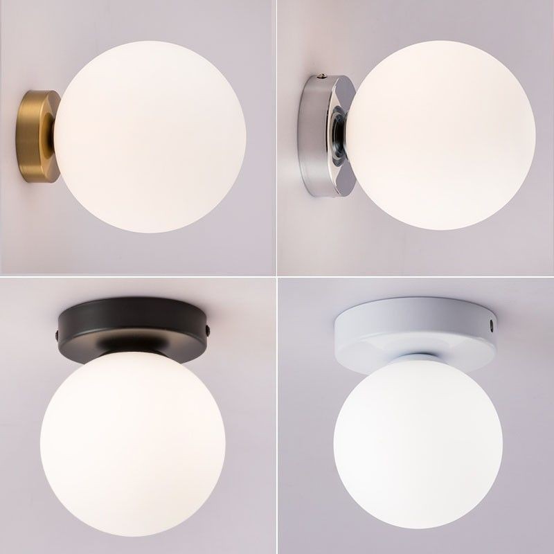 Nordic Simple Glass Ball Wall Lamp Corridor Aisle Entrance Mirror ...