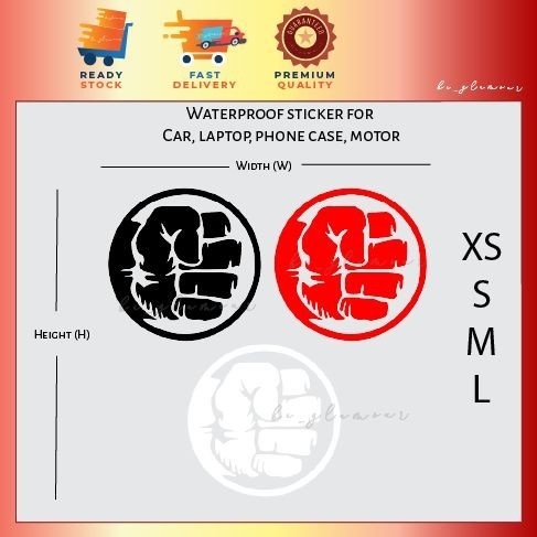 Hulk Smash sticker reflective Avengers Marvel DC stiker Kereta pantulan ...