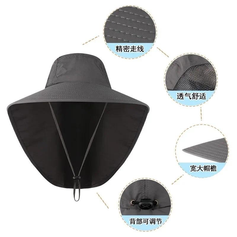 Outdoor Sports Jungle Hiking Hat Fishing Hat Wide Brim Bucket Hat with ...