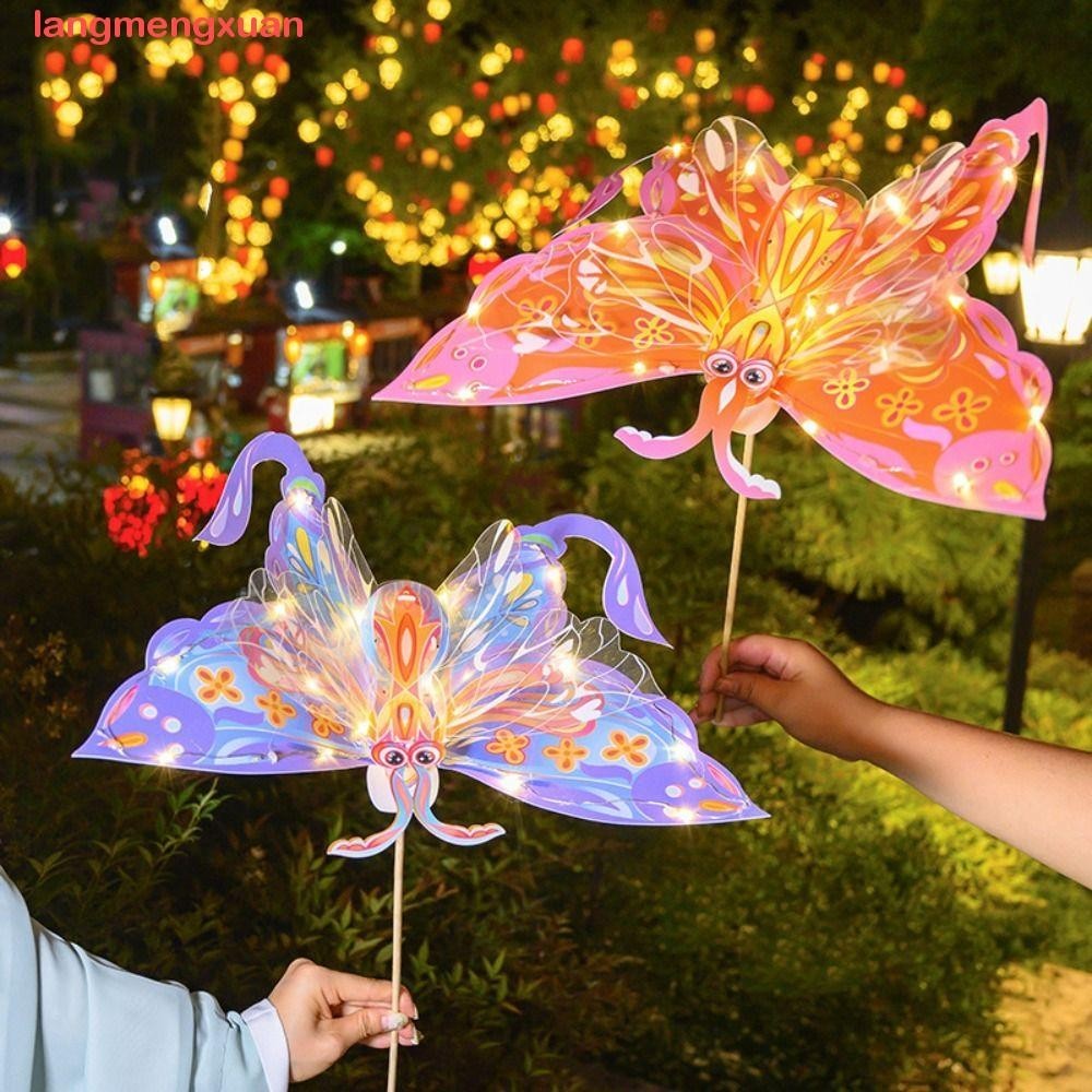 LANGMENGXUAN Mid-Autumn Festival Lantern DIY, Handmade Dragonfly Shape ...