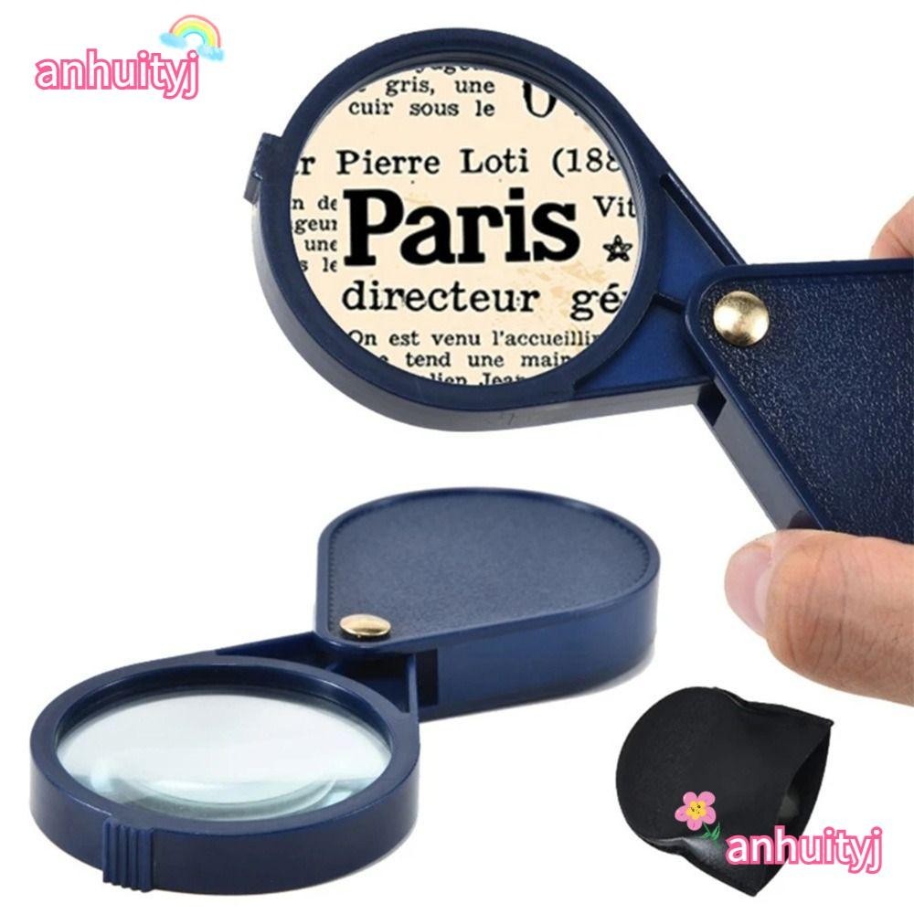 LANJ Folding Magnifier 10X HD Pocket for Reading Identifying Stamps ...