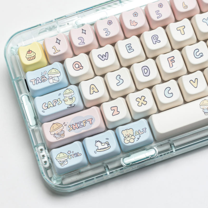 Kindergarten Pup PBT Dye-Sub MAO Cat Ears Custom Keycap Set for ...