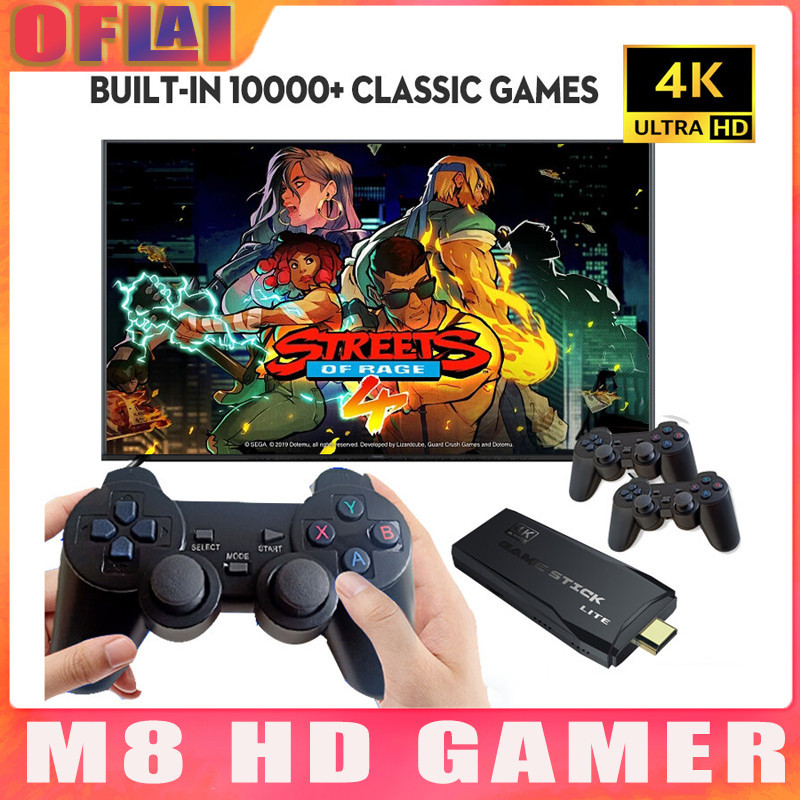 Classic Retro TV Game Console M8 Portable Game Stick 4K HDMI 2.4G ...