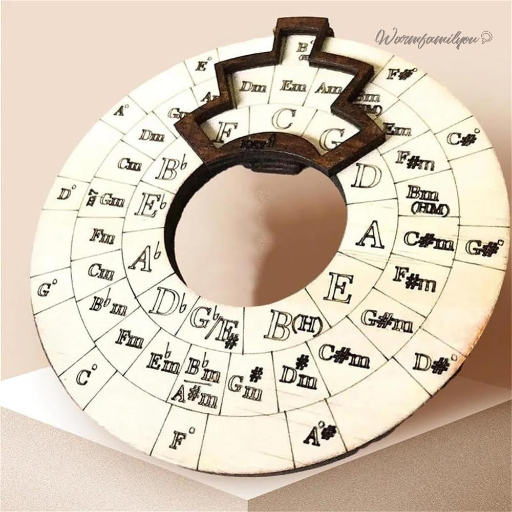 Circle of Fifths Chord Wheel Round Instrument Tools Wooden Music Tools ...
