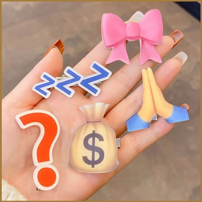 333 Korean Funny Shape Hairpin Question Mark Water Drop Bow Suitable ...