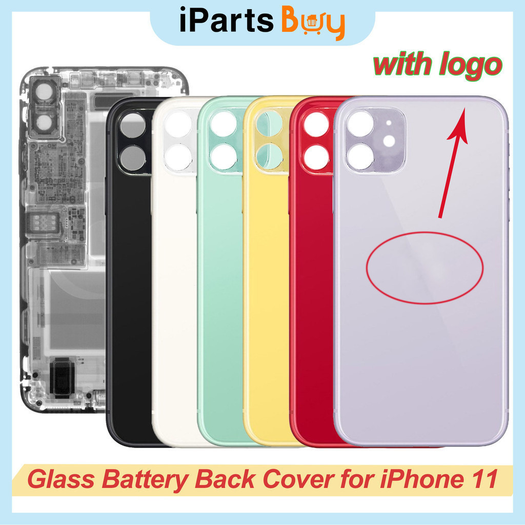 Ipartsbuy Glass Battery Back Cover for iPhone 11 with logo Back Battery ...