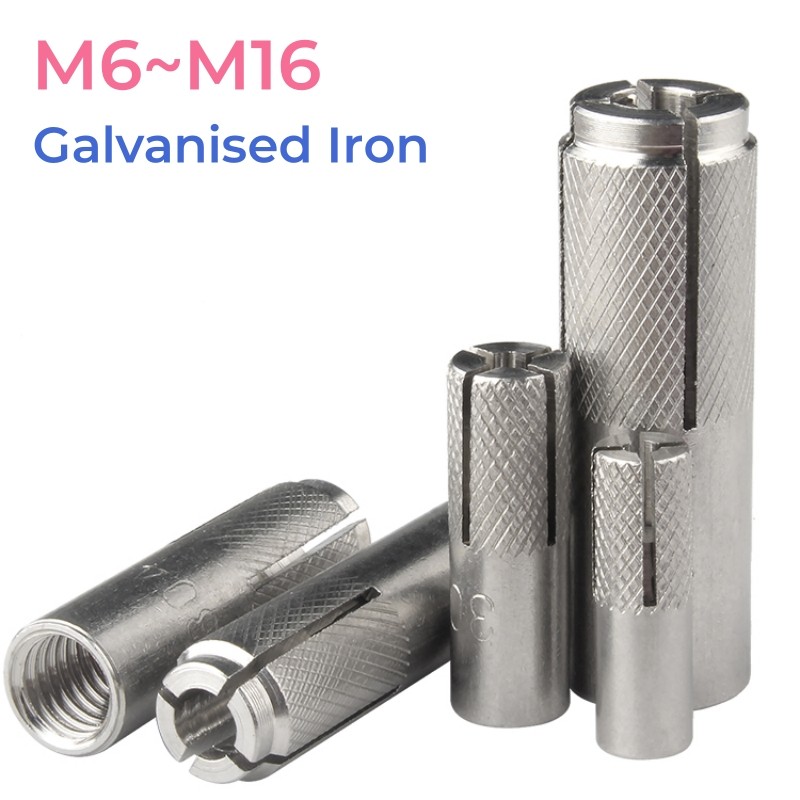 Galvanised Iron Expansion Screws M6 M8 M10 M12 M16 Top Burst Blasting ...