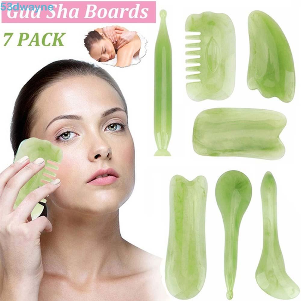 DWAYNE Gua Sha Boards Set SPA Girls Natural Resin Emerald Green Quartz ...