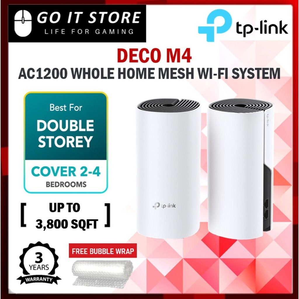 TP-Link Deco M4 (2 Pack / 3 Pack) AC1200 Dual Band Whole Home Wireless ...