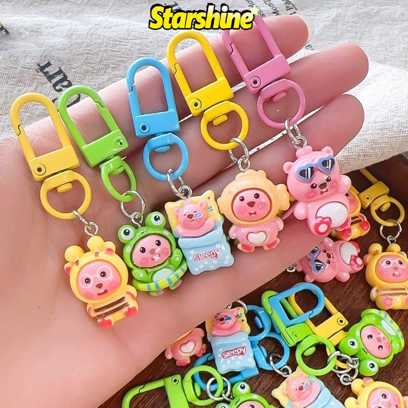Cute Sheep Beaver Bag Phone Keychain - Cartoon 3D Loopy Key Ring ...