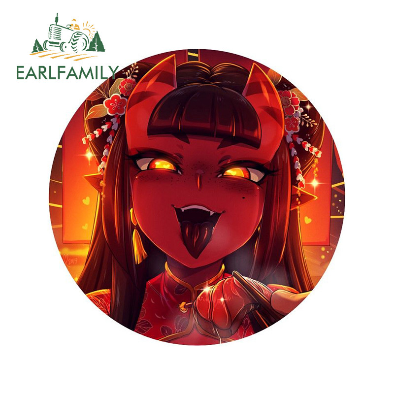 EARLFAMILY 13cm Meru The Succubus Peek Car Stickers Waterproof Racing ...