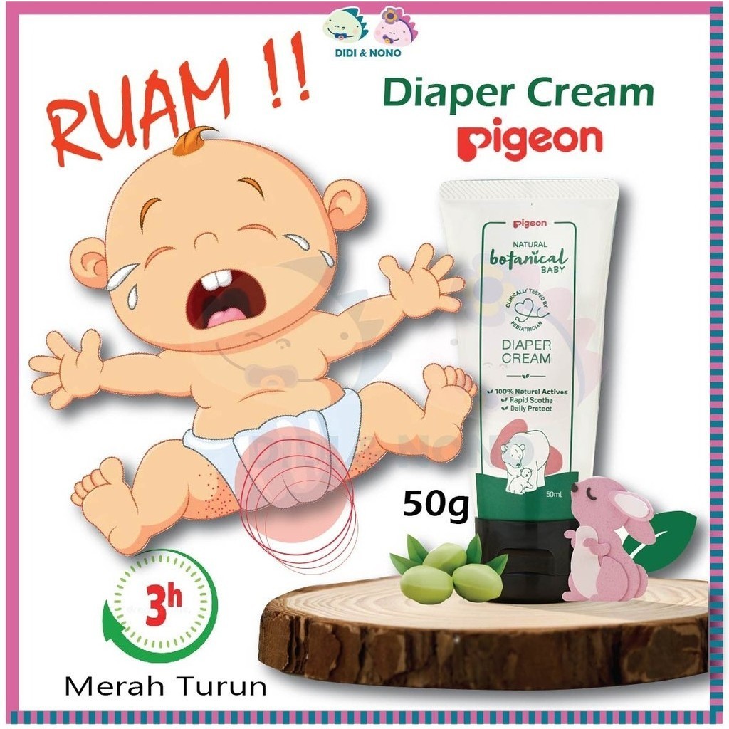PIGEON Natural Botanical Baby Diaper Cream Krim Ruam bayi 50ml rapid ...