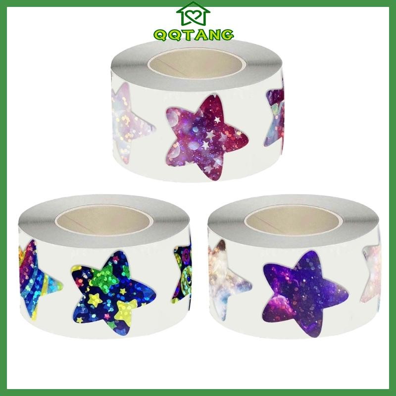 QQ* 500Pcs Roll Starry Star Stickers Self Adhesive Glitter Stickers ...