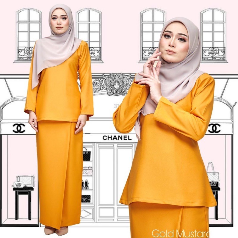 BAJU KURUNG KEDAH POKET BAJU RAYA 2025 PLUS SIZE KURUNG MAROON MUSTARD ...