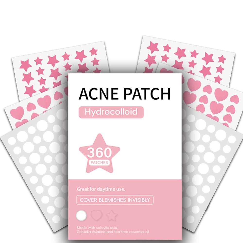 360pcs/180pcs/60pcs Hydrocolloid Colorful Star Heart Acne Patch Mild ...