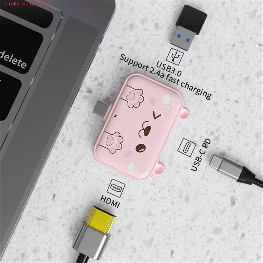 KICKSLOUNGEL Desktop USB HUB Mouse Smartphones Type C To HDMI USB ...