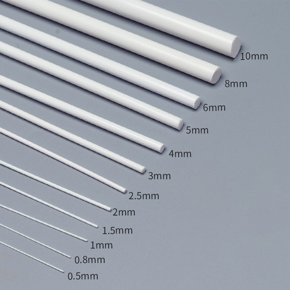 BYK 5x White ABS Round Tube Plastic Rod ABS Solid Round Bar DIY Model ...