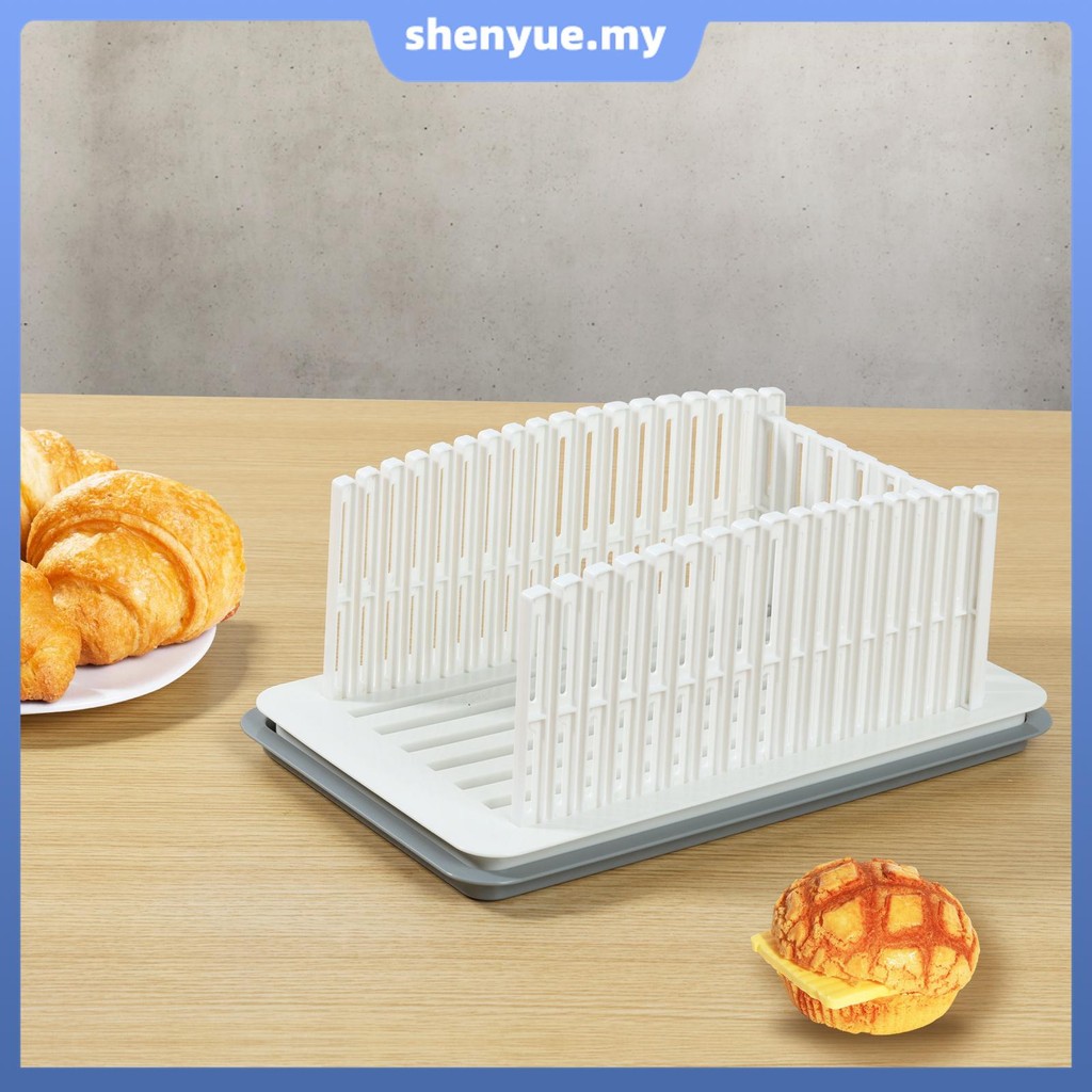 Bread Slicer with Crumb Tray 6 Adjustable Widths Bread Slicing Guide 2 ...