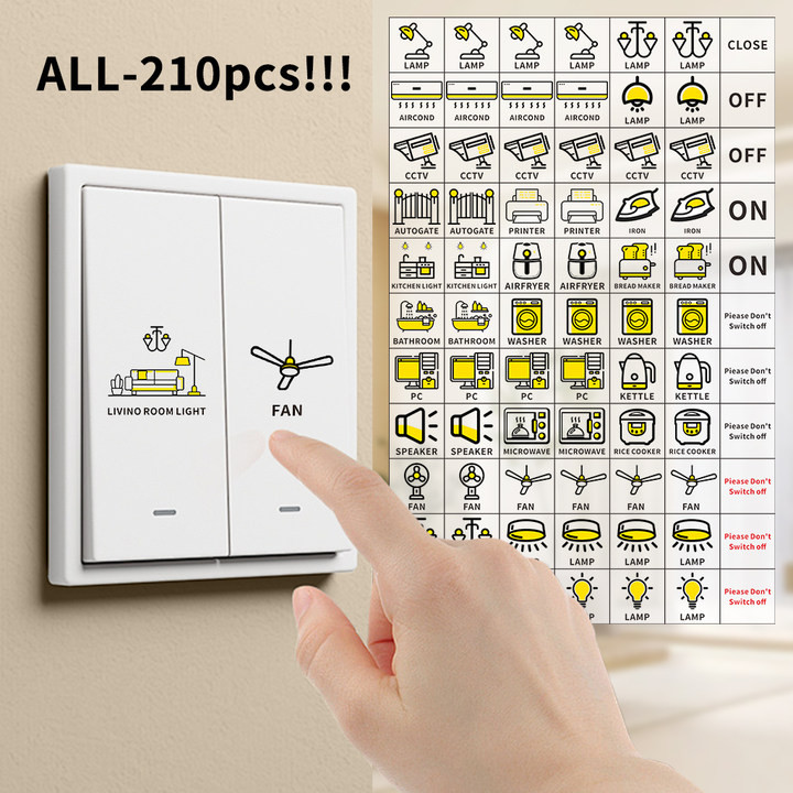 Switch sticker Appliances distinguish digital air conditioning light ...