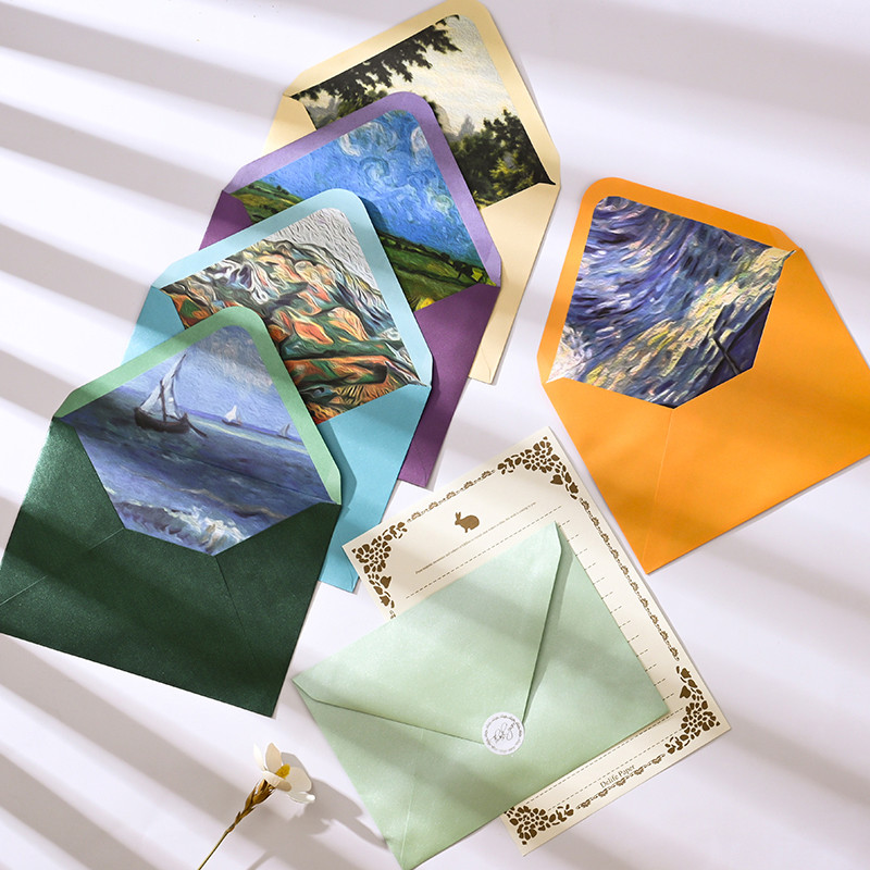 1 Set (22 Pcs) Vintage Oil Painting Envelope Set Literary Envelopes ...