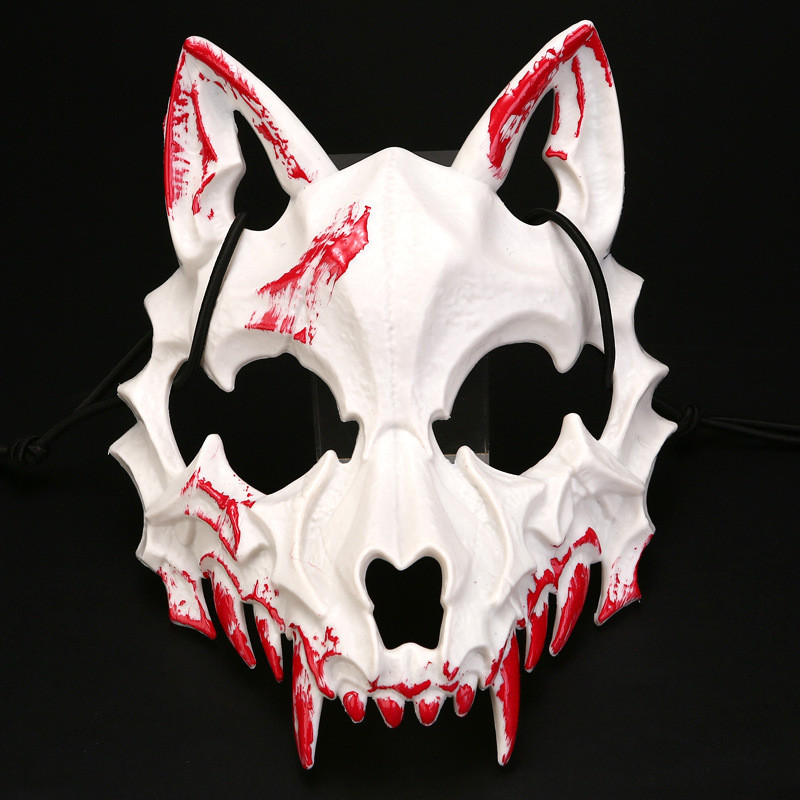 Half-face Blood Mask Men Dragon Tiger Wolf Mask Horror Halloween ...