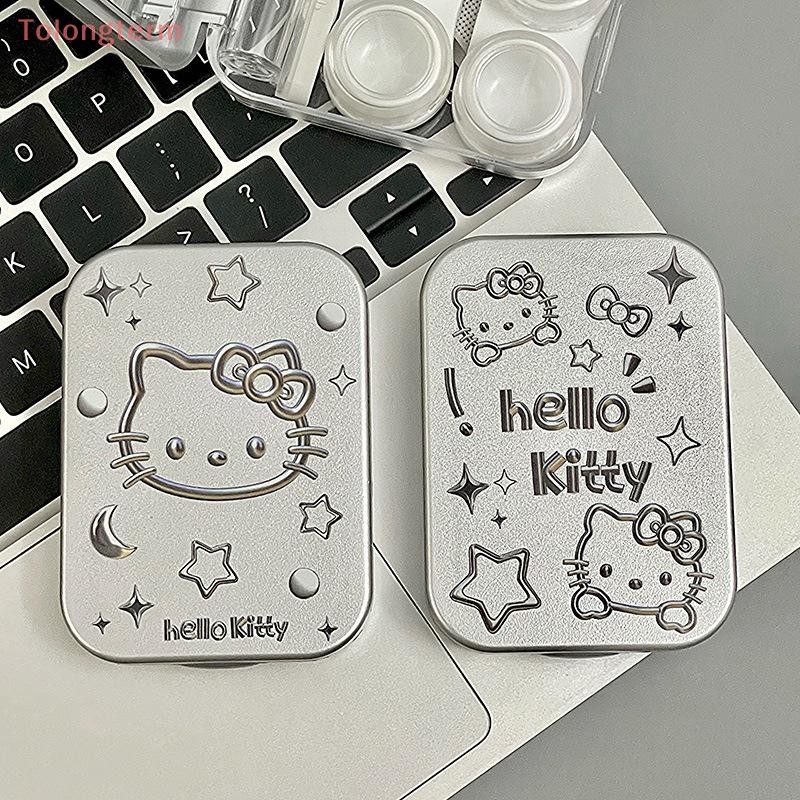 Tolongterm> Electroplated Silver Hello Kitty Contact Lens Case Cartoon ...