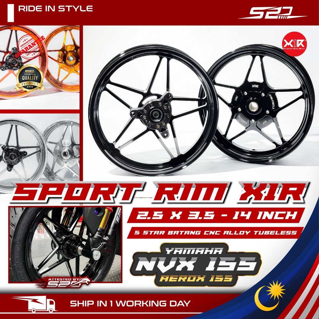 Sport Rim X1R NVX 155 AEROX 2.5 X 3.5 - 14 Inch Wheel Rim 5 Star 5 ...