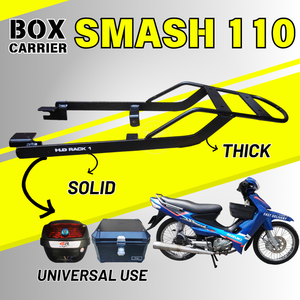 SMASH 110 REAR BOX MONORACK BOX CARRIER KAKI HEAVY DUTY PVC KOTAK BESI ...