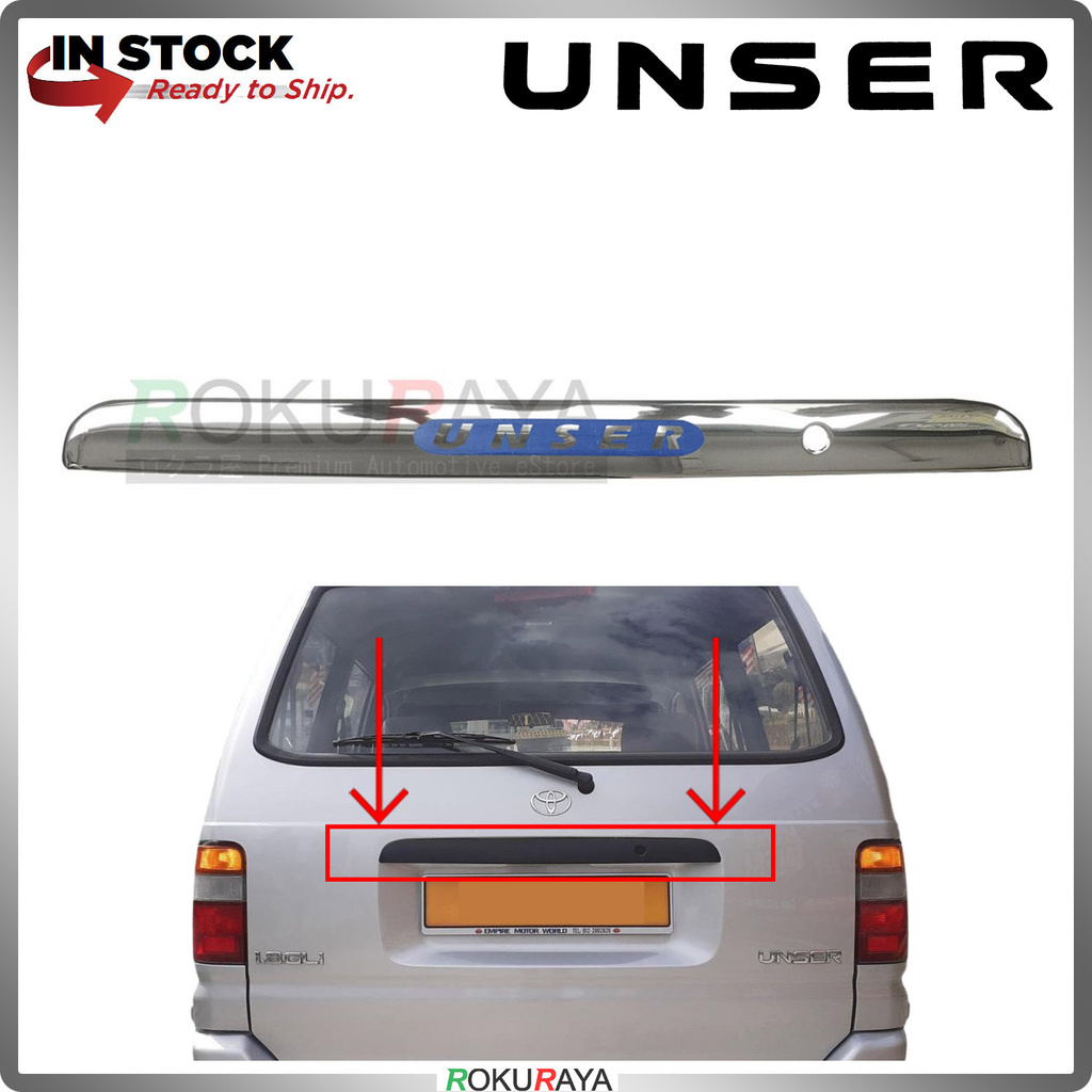 Toyota Unser Stainless Steel Chrome Rear Back Boot Trunk Tail Gate ...