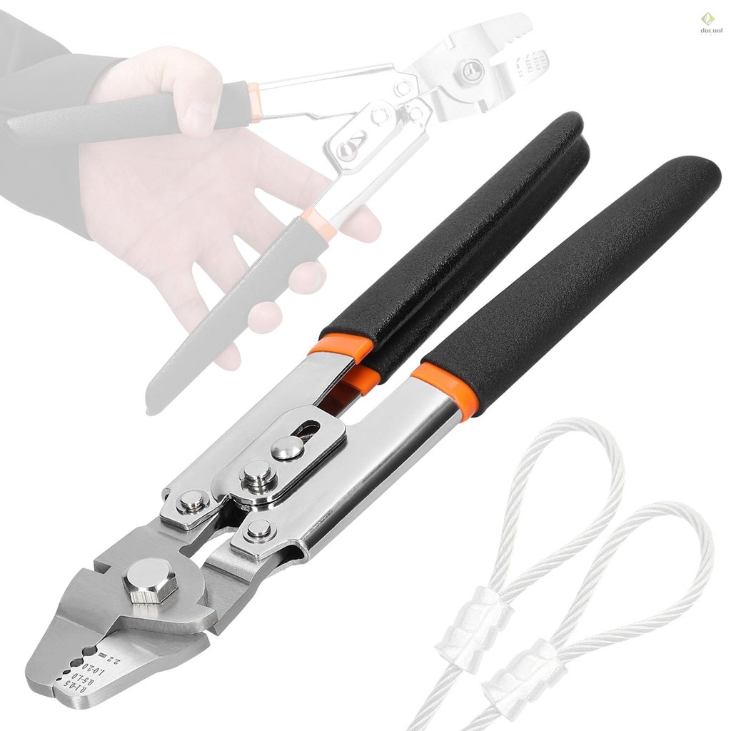 Portable Wire Rope Crimping Tool Clamp Plier Wire Rope Pressing Connector Fishing Lines Crimping ...