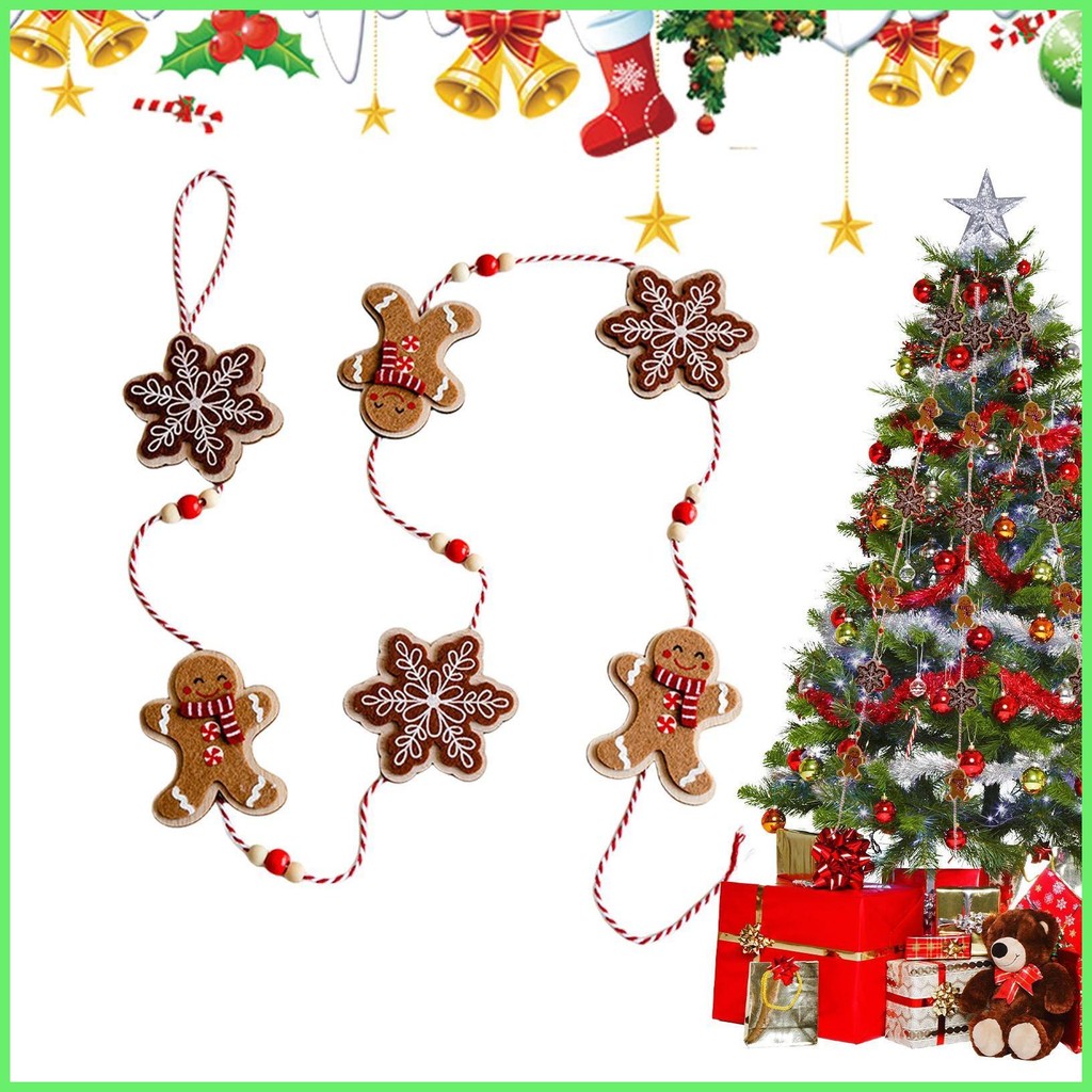 Gingerbread Theme Garland Banner Tree Gingerbread Hangings Decoration ...
