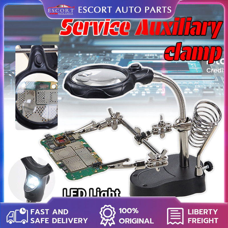 【COD】LED Soldering Iron Gun Holder Stand Welding Magnifier Glass with ...