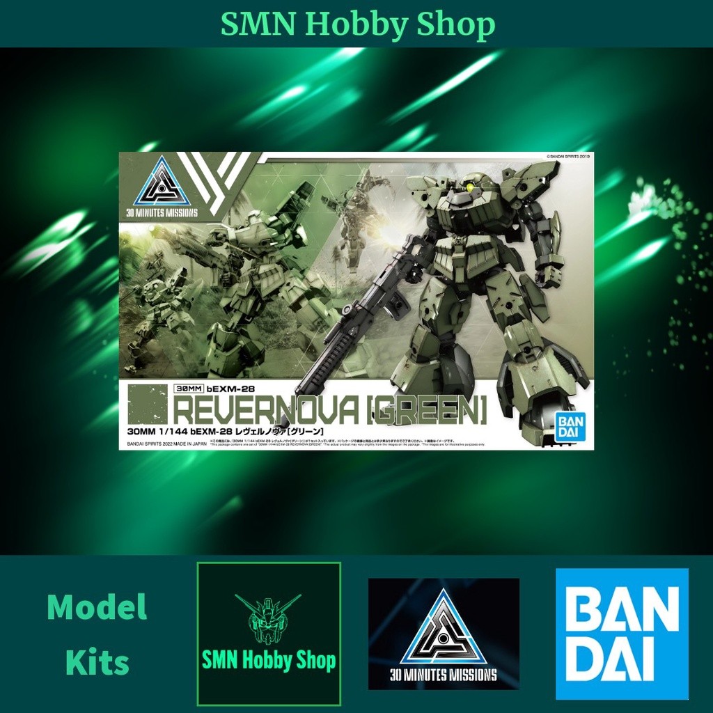 30MM 1/144 bEXM-28 Revernova Green 044 Toys Plastic Model Kit [30MM 30 Minute Mission] (Bandai ...