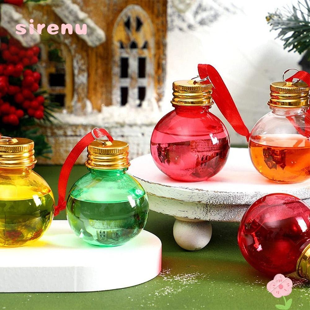 SIRENU 10Pcs Christmas Booze Balls, Gold Plastic Xmas Fillable Booze ...