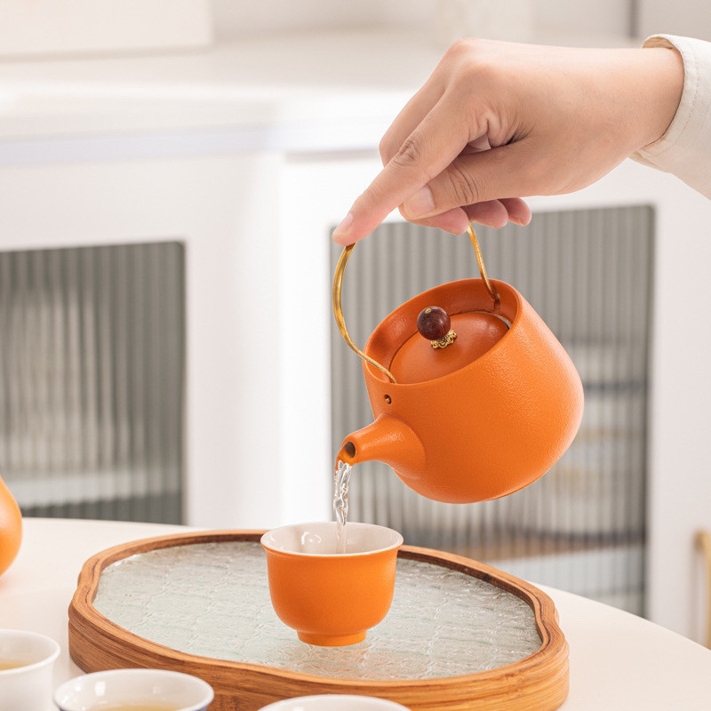 New Chinese Style Loop-Handled Teapot Anti-Scald Women's Teapot Kung Fu ...