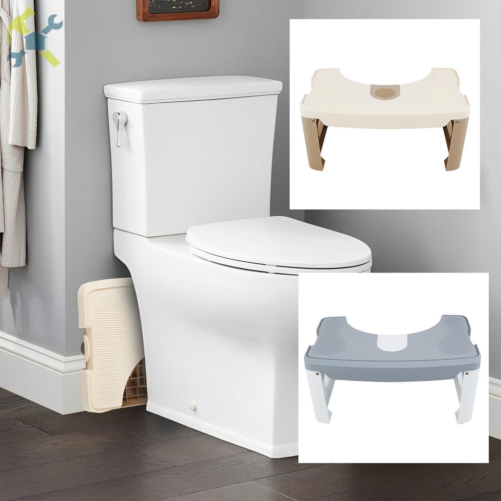 Toilet Footstool with Double Nonslip Design Foldable Toilet Squat Stool ...